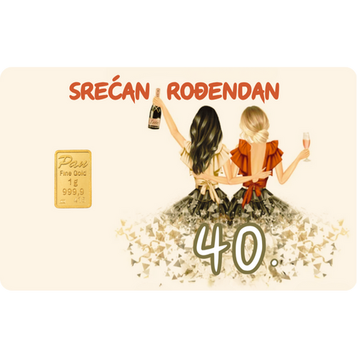 Jubilarni rođendan 005/40 - poklon kartica | Zlato moje