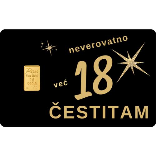 Punoletstvo 001 - poklon kartica | Zlato moje