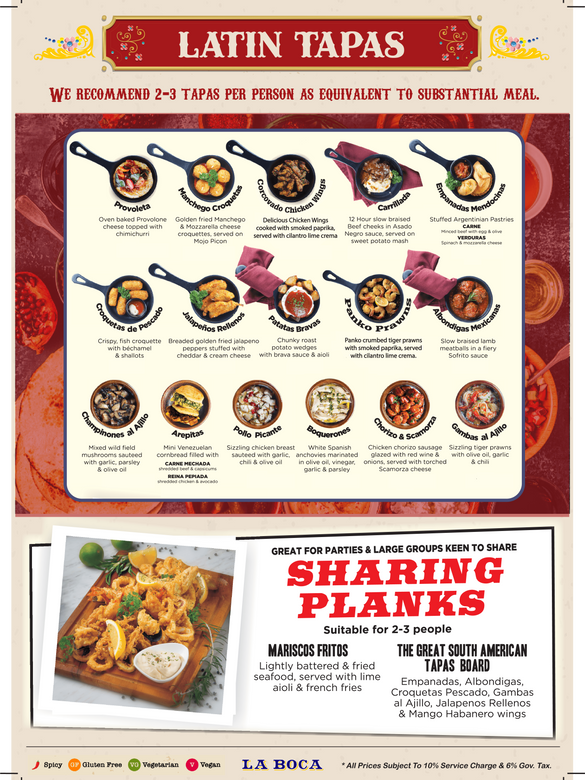 Our Menu | La Boca Malaysia