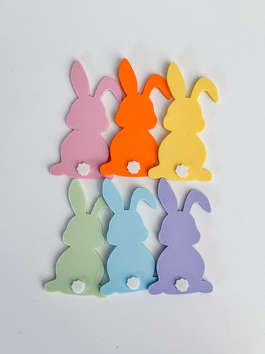 Pastel Rainbow Bunny Counters - Set of 6 | Loose Parts | 3D Printed | Penny Rose Play Kits