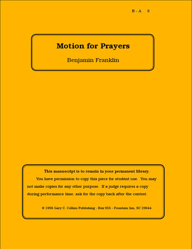 Motion for Prayers | Quality Speech