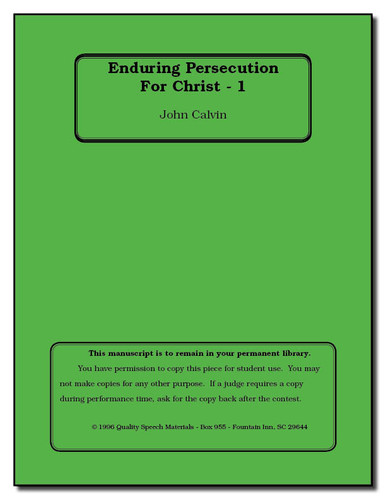 Enduring Persecution For Christ - 1 | Quality Speech