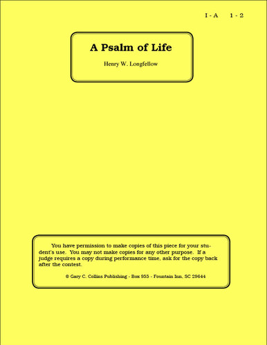 A Psalm of Life | Quality Speech