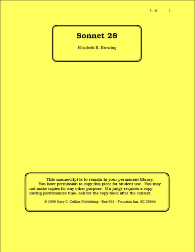 Sonnet 28 - My Letters | Quality Speech