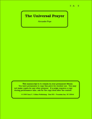 The Universal Prayer | Quality Speech