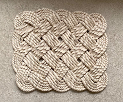 Handwoven traditional nautical Celtic knot door mat | Willow and Waves