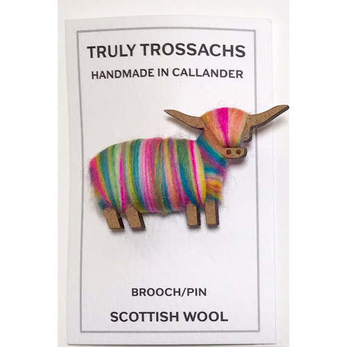 Highland Cow Brooch Multi Blends | Truly Trossachs