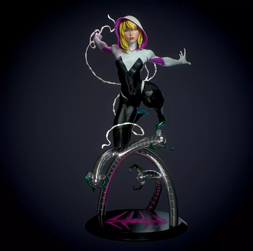 Spider Gwen - 1 x Unpainted Large Scale 3D Resin Model Kit and Base ...