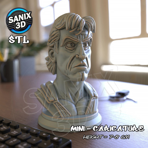 Mini RAMBO Caricature - 1 x Unpainted Bust - 3D Resin Printed Model ...