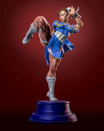 Chun Li - 1 x Unpainted Large Scale 3D Resin Printed Model Kit and Base ...