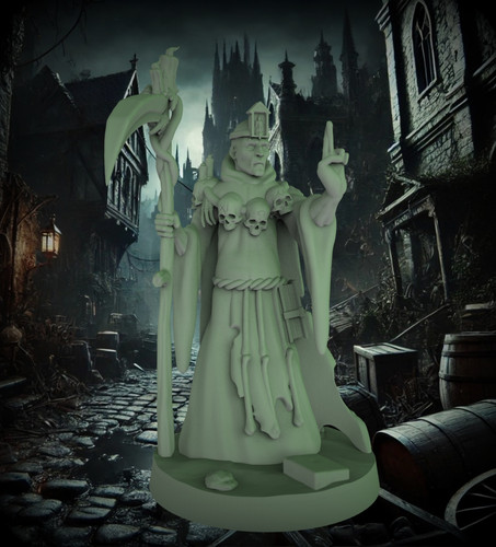 Priest of Morr - 1 x Unpainted 3D Resin Scale Model Kit +Base Various ...