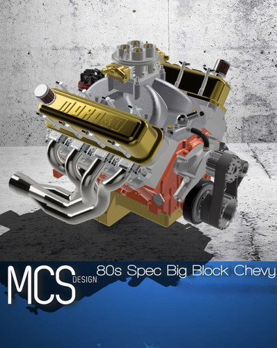1980s 1990s Style Big Block Chevy Engine - In Various Scales -3D Model ...