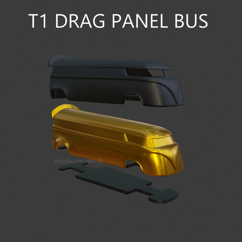 VW T1 Drag Panel Van 2 Styles -Various Scales-3D Resin Printed Body ...