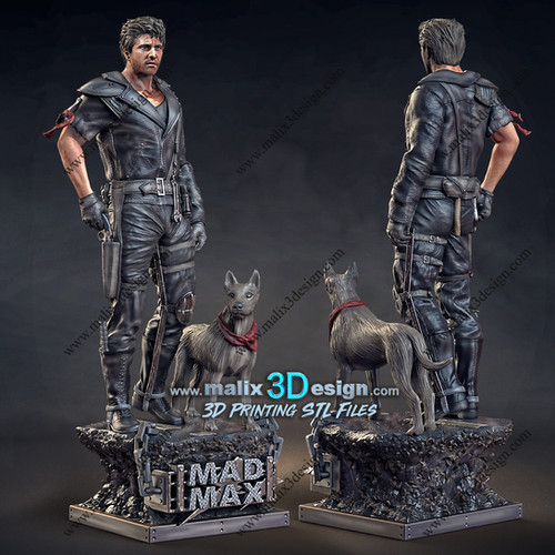 Mad Max and His Dog - 1 x Unpainted Large Scale 3D Resin Model Kit and ...
