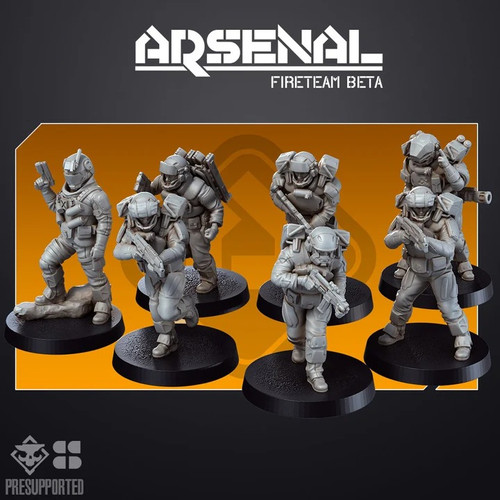 ARSENAL INFANTRY: Fireteam Beta - 32mm - 3D Resin - Wargaming ...