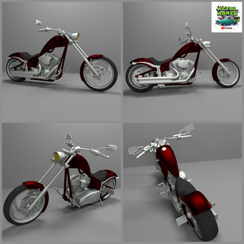 Big Dog K9 Chopper Motorcycle - 1 x Unpainted 3D Resin Printed Model ...
