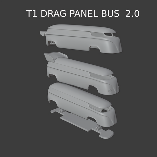 VW T1 Drag Panel Van 3 Styles -Various Scales-3D Resin Printed Body ...