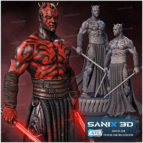 Maul - 1 x Unpainted Large Scale 3D Resin Printed Model Kit and Base ...