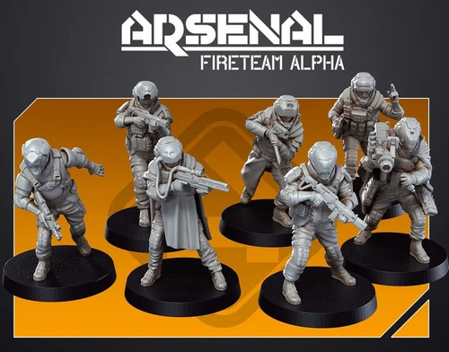 ARSENAL INFANTRY: Fireteam Alpha - 32mm - Resin 3D - Miniatur Wargaming ...