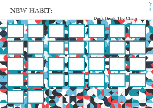 Printable Don't Break The Chain New Habit Tracker Template Pack Bubbly ...
