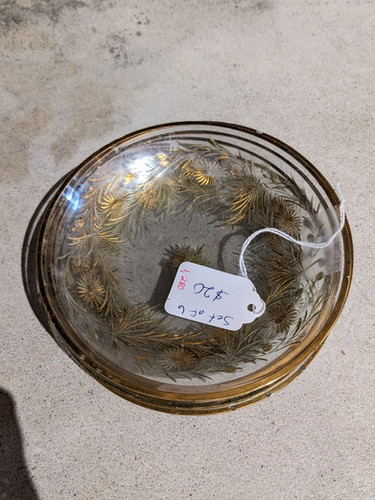 Set of 6 Small Gold Glass Plates | FinerThings