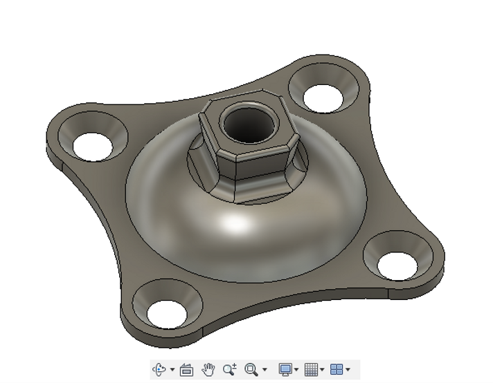 Drawing a pyramid adapter in Fusion 360.