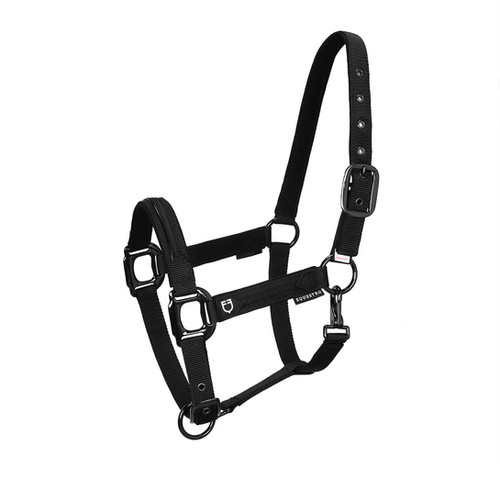 Equestro Nylon Elegance Halter Black | Horse Box Equestrian