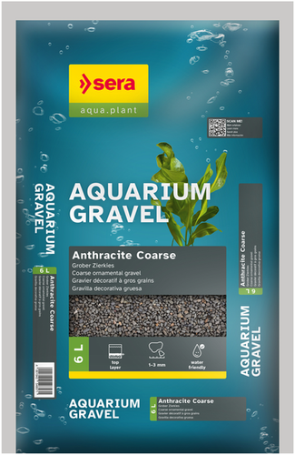 SERA Aquarium Gravel Anthracite Coarse | Pro-Aquarium