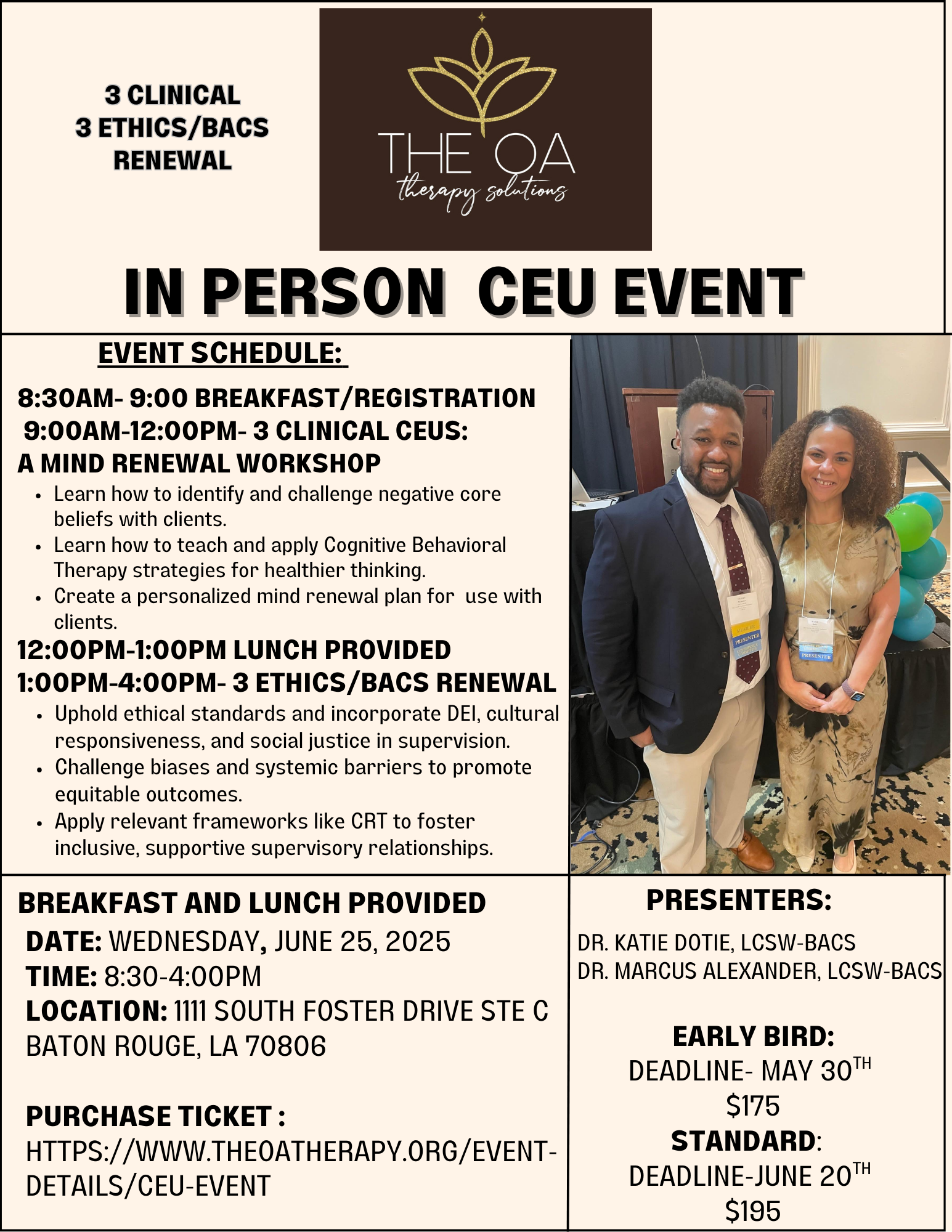 CEU EVENT | The Oa Therapeutic