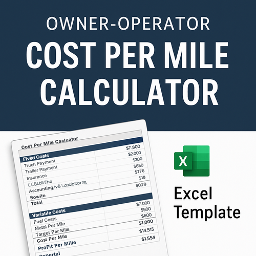 Owner-Operator Cost Per Mile Calculator (Excel Template) | American ...