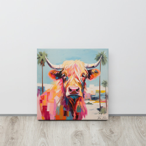 Beverly Hills Highland Cow by Tiffany Bohrer - Archival Giclee 16x16 ...