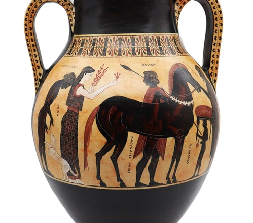 Amphora of Exekias, Black Figure Vase, Castor and Polydeuces, Greek ...