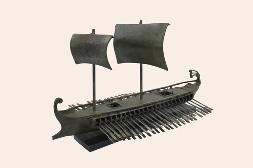 Ship statue, ancient greek warship, Penteconter trireme bronze handmade ...