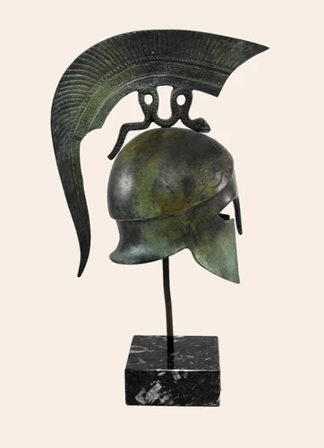 Coiling Snake Crest And Marble Base Bronze Ancient Greek Corinthian ...