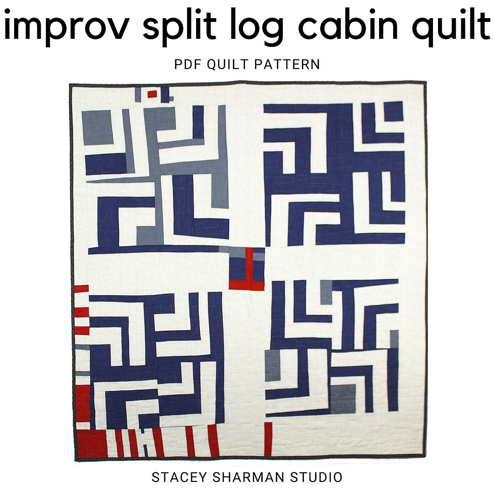 Improv Split Log Cabin Quilt Pattern - Digital PDF Download | Stacey ...