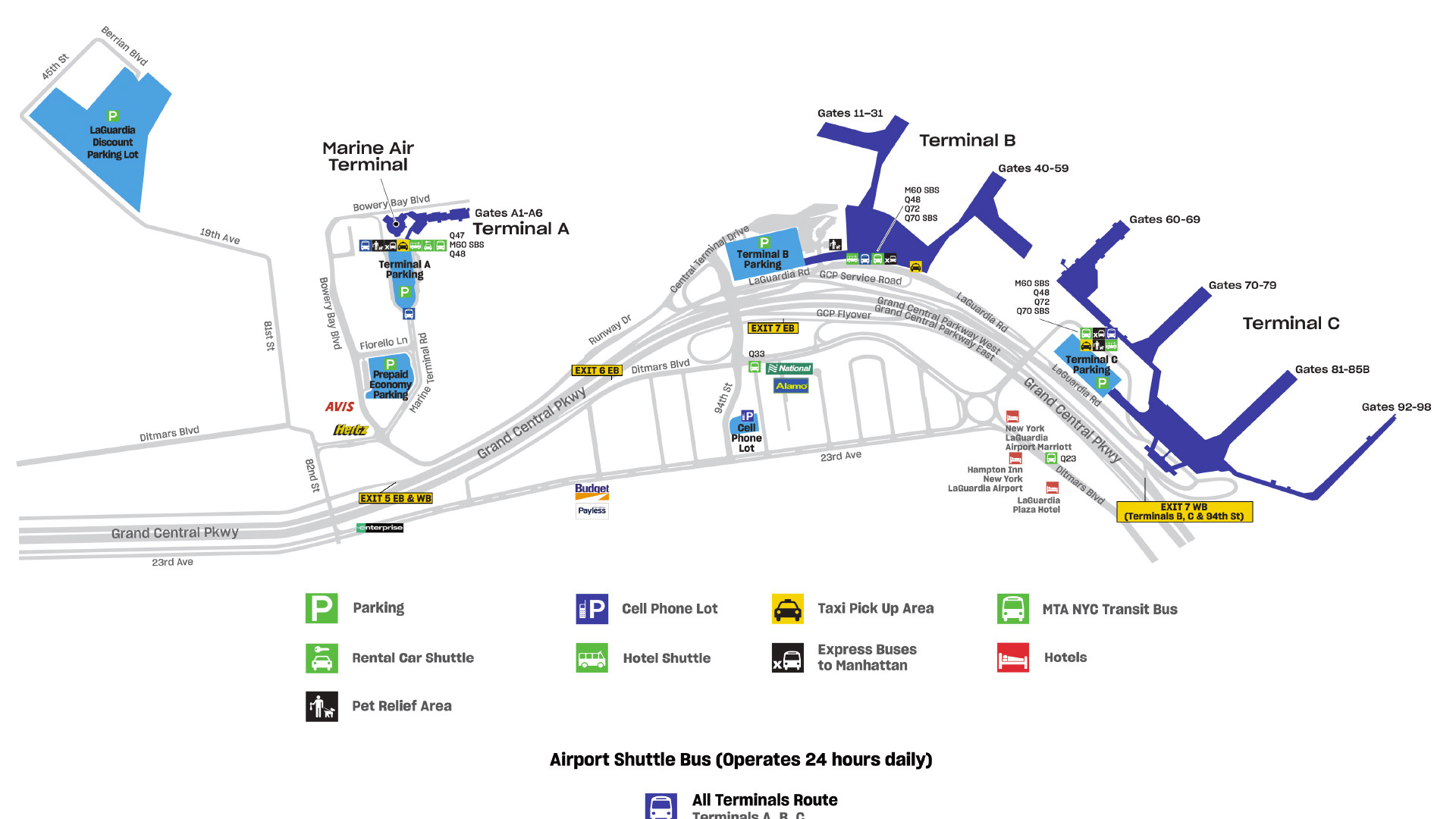 LaGuardia Airport Map 2026 - Terminals, Parking & Travel Tips | Getawayk™