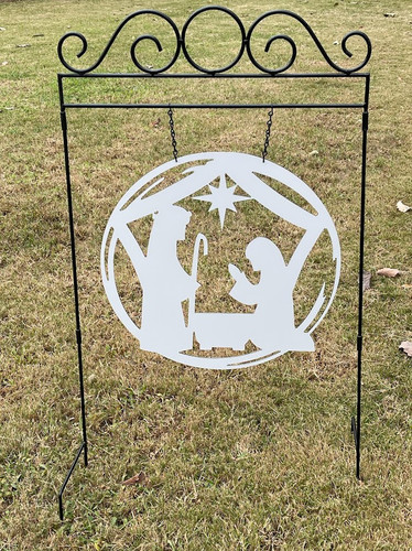 Christmas Nativity Manger Sign - Nativity Yard Art | PK Decor