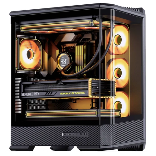 Jonsbo D400 PC Case, Midi Tower, ATX, Tempered Glass - Black | GG MACHINES