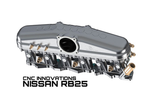 NISSAN RB25DET CENTER-FEED THROTTLE BODY & DUAL INJECTORS BILLET INTAKE ...