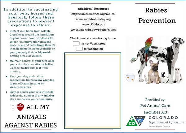 CDA RABIES NOTICE | Mile High Labrador Retriever Mission
