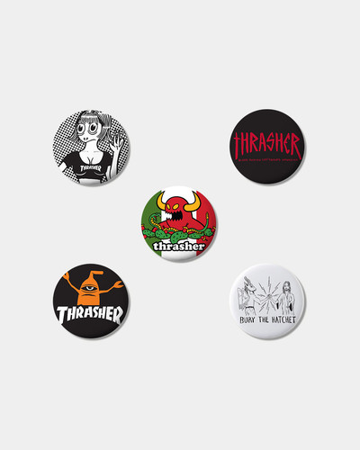 Thrasher x Toy Machine Buttons 5 Pack | Extreme Skateshop