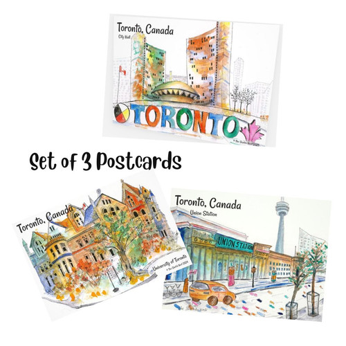 Colourful and Fun Set of Toronto's Postcards - The Sketch Nest Exclusive