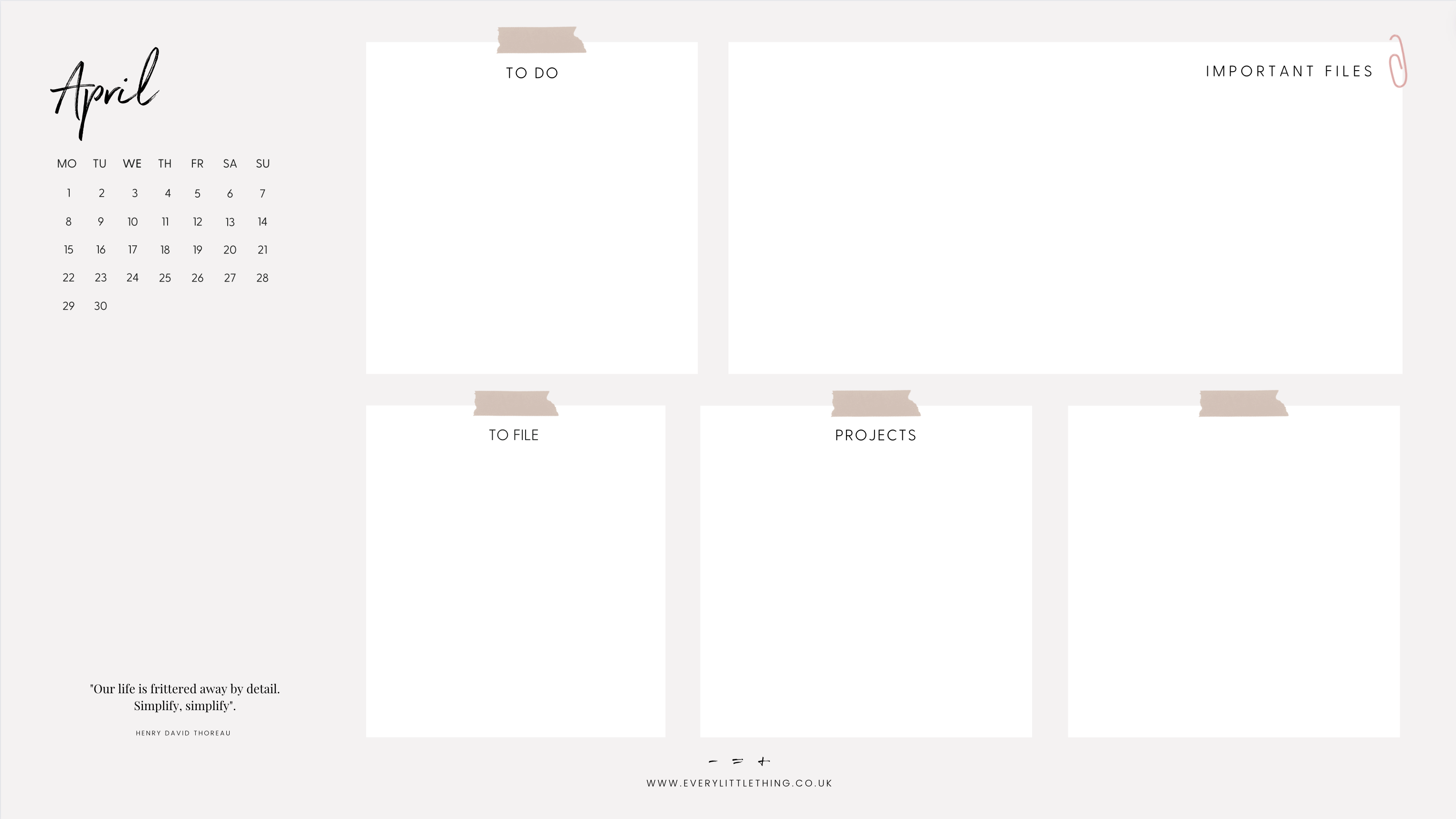 Every Little Thing | Free Planner Pages and Printables