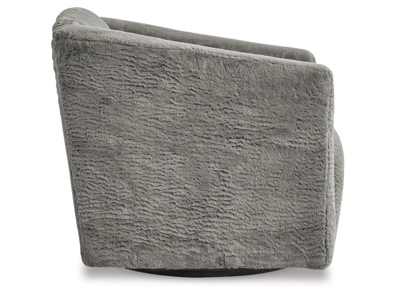 Harris Faux Rabbit Fur Swivel Accent Chair | Image Home
