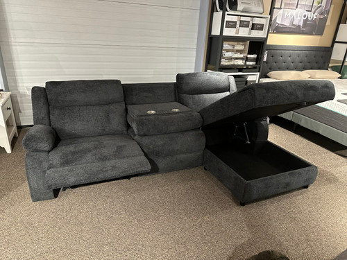 Albany Chofa with Storage Chaise and Drop Down Console | Image Home