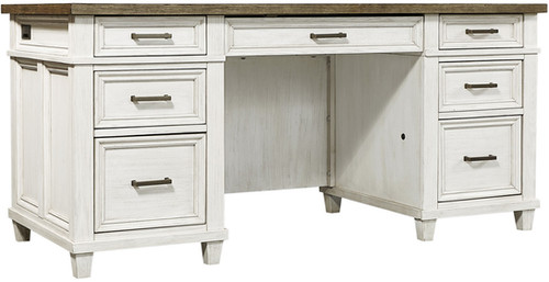 Caraway Aged Ivory Executive Desk | Image Home