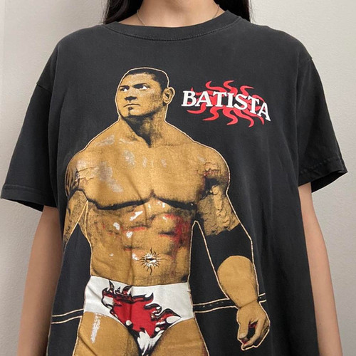 Vintage WWE Batista 2000s Graphics Black Tee Shirt | Kaisers Closet