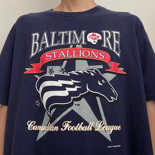 Vintage Baltimore Stallions 1990s Graphics Tee Shirt | Kaisers Closet