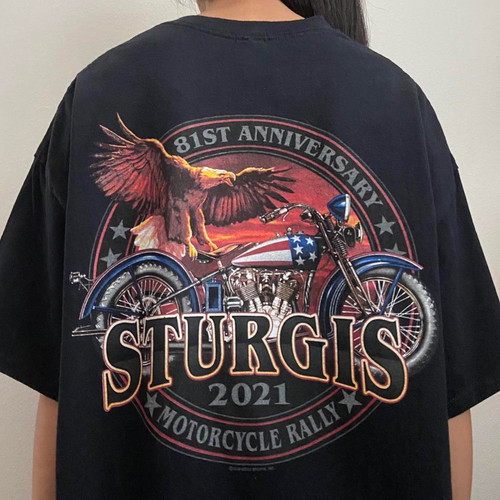 Sturgis Motorcycle Rally Graphics Black Tee Shirt | Kaisers Closet