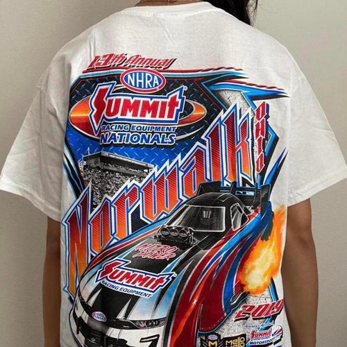NHRA Norwalk Nationals Nascar Graphics White Tee Shirt | Kaisers Closet